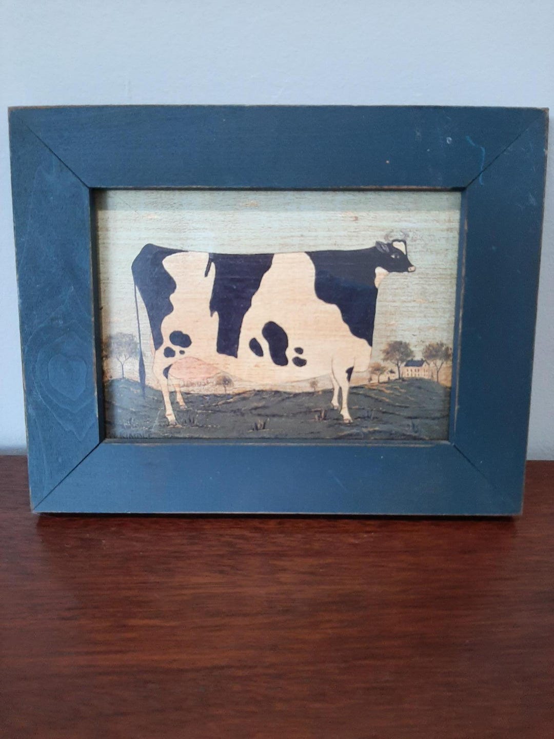 Signed Warren Kimble Vintage Cow Print Framed Wall Art - Etsy