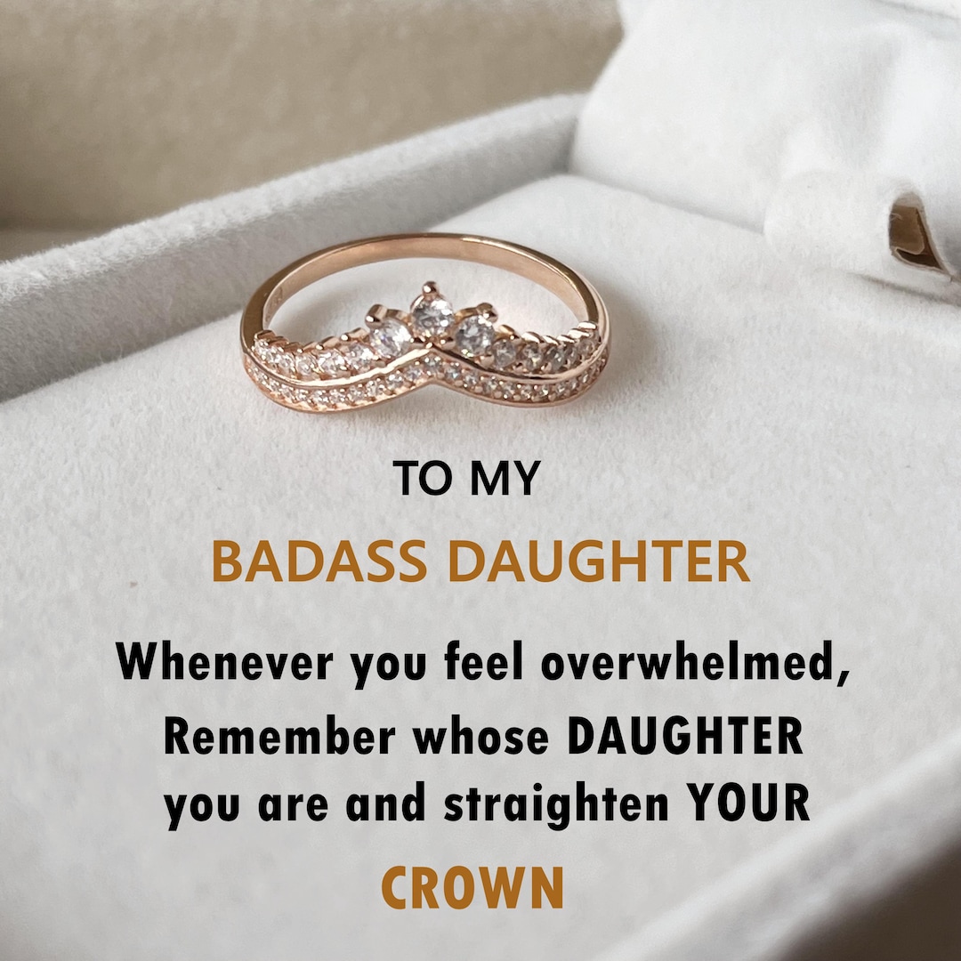 Badass Daughter Crown Ring, Straighten Your Crown Gift - Etsy