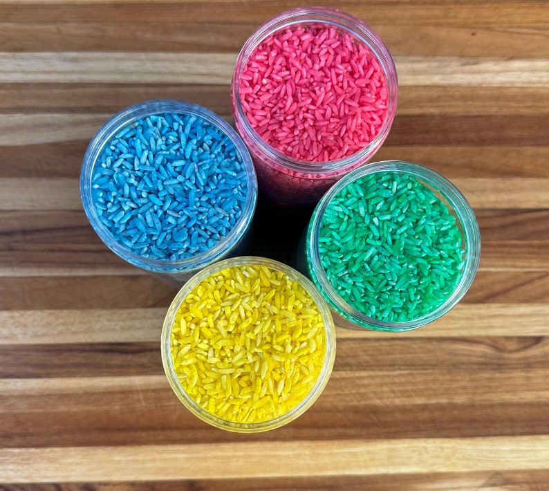 Colored Rice Sensory Filler, Sensory Bin, Sensory Play, Pretend Play ...