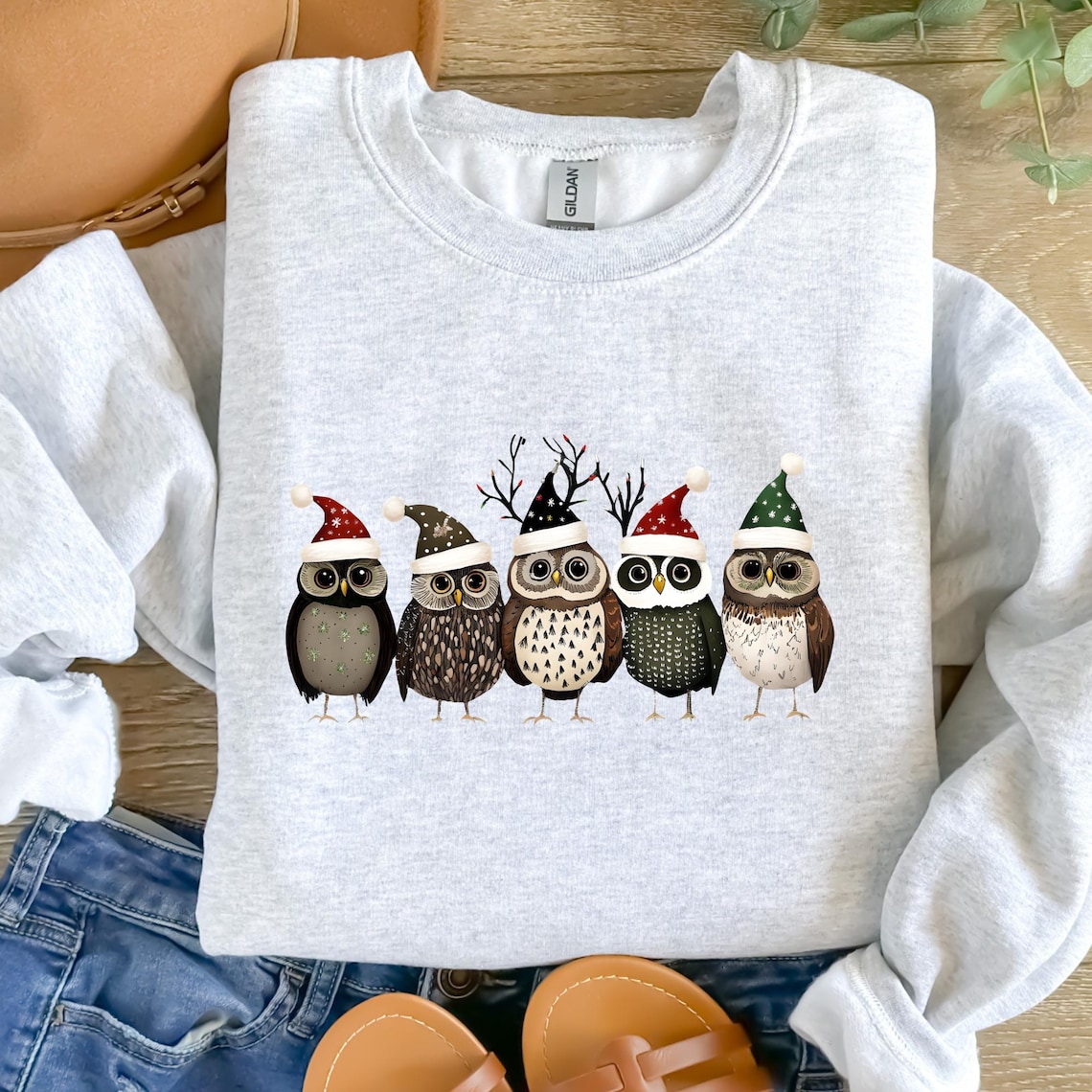 Cute Christmas Owls Sweatshirt,owl Lover Gift, Christmas Shirts, Cute ...