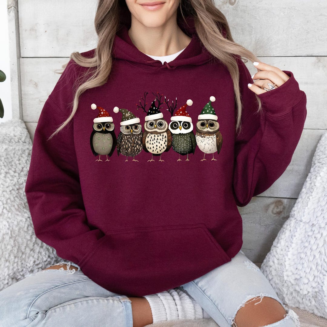 Cute Christmas Owls Sweatshirt,owl Lover Gift, Christmas Shirts, Cute ...