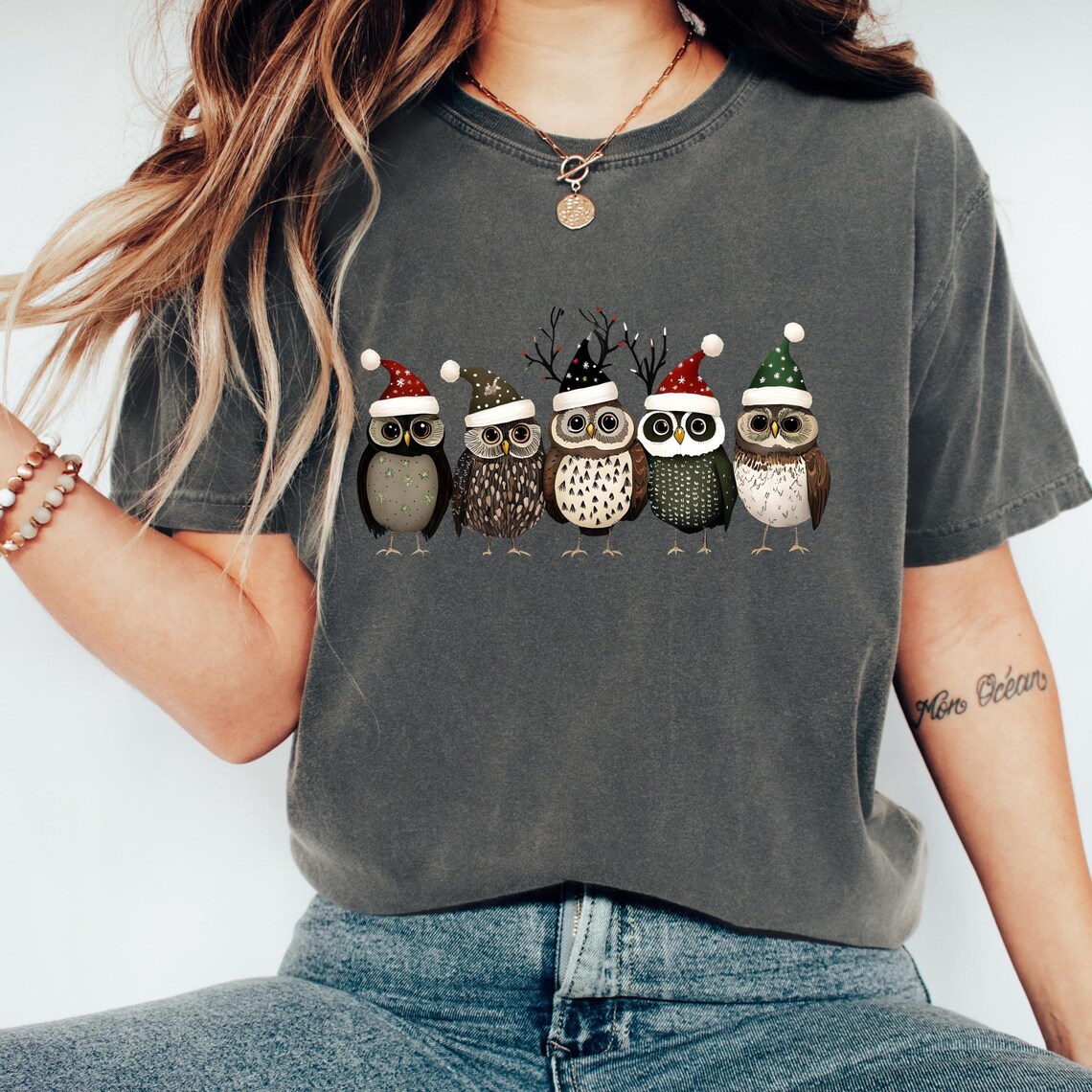 Cute Christmas Owls Sweatshirt,owl Lover Gift, Christmas Shirts, Cute ...