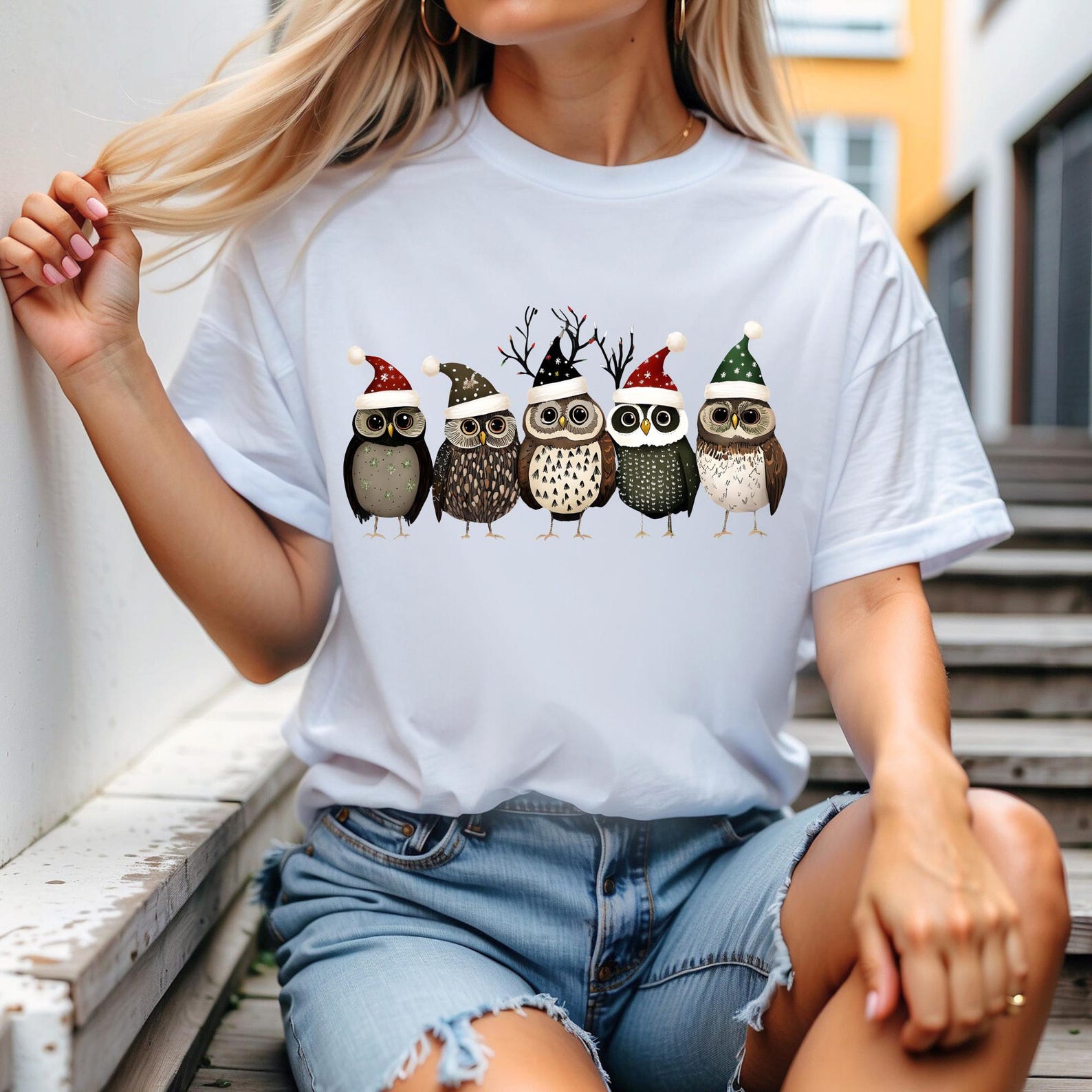 Cute Christmas Owls Sweatshirt,owl Lover Gift, Christmas Shirts, Cute ...