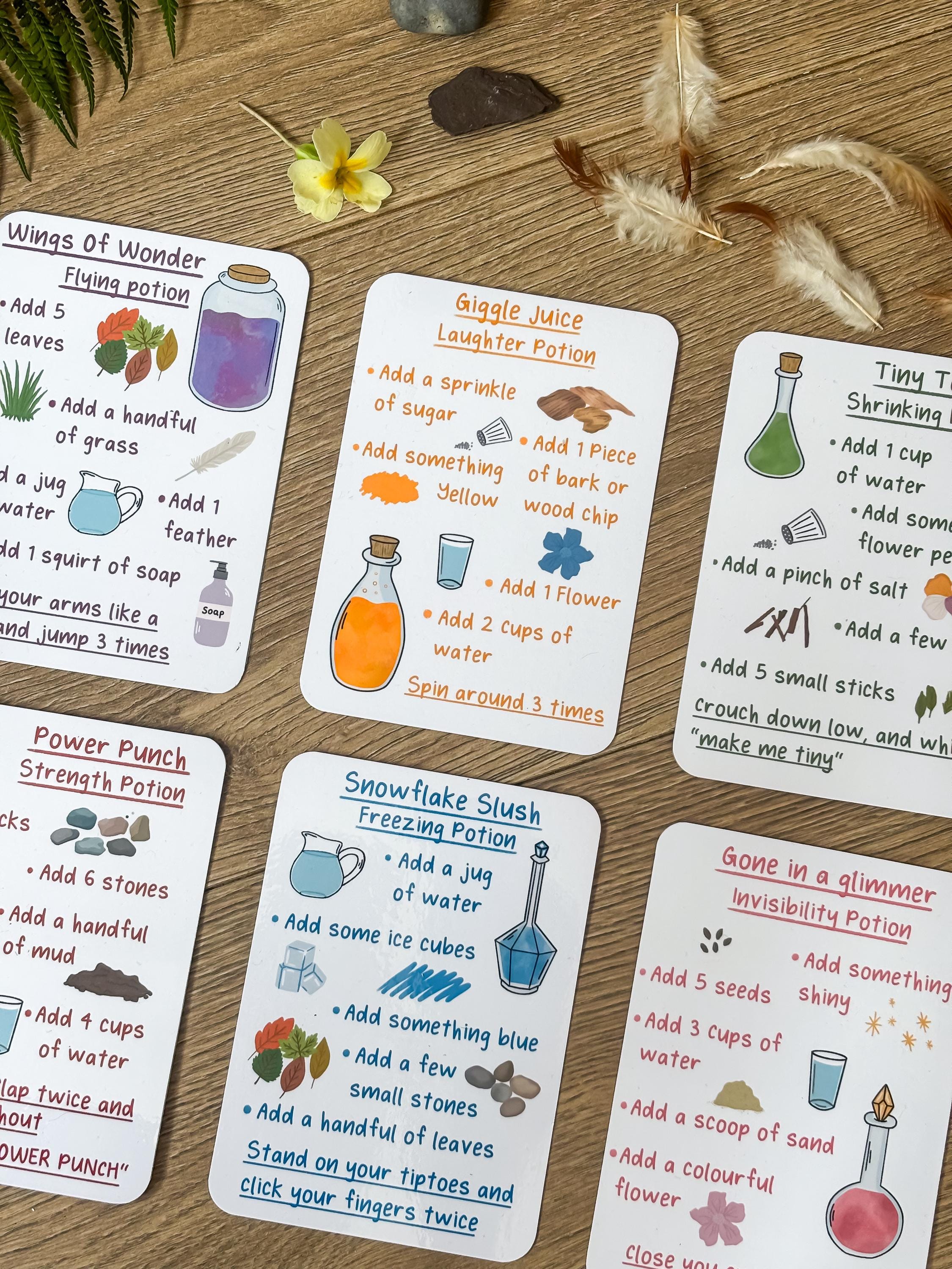 Printable Potion Recipe Cards: Mud Kitchen Outdoor Play (digital ...