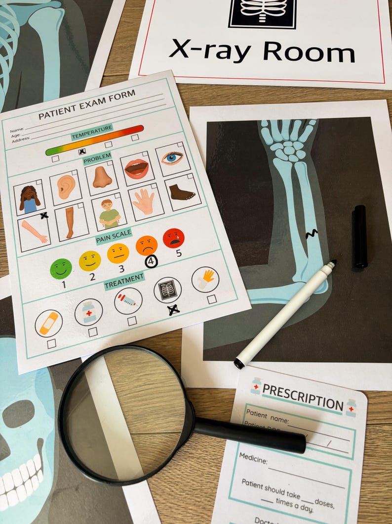 Doctor Pretend Play, Printable X-ray Role Play, Hospital Pretend Play ...