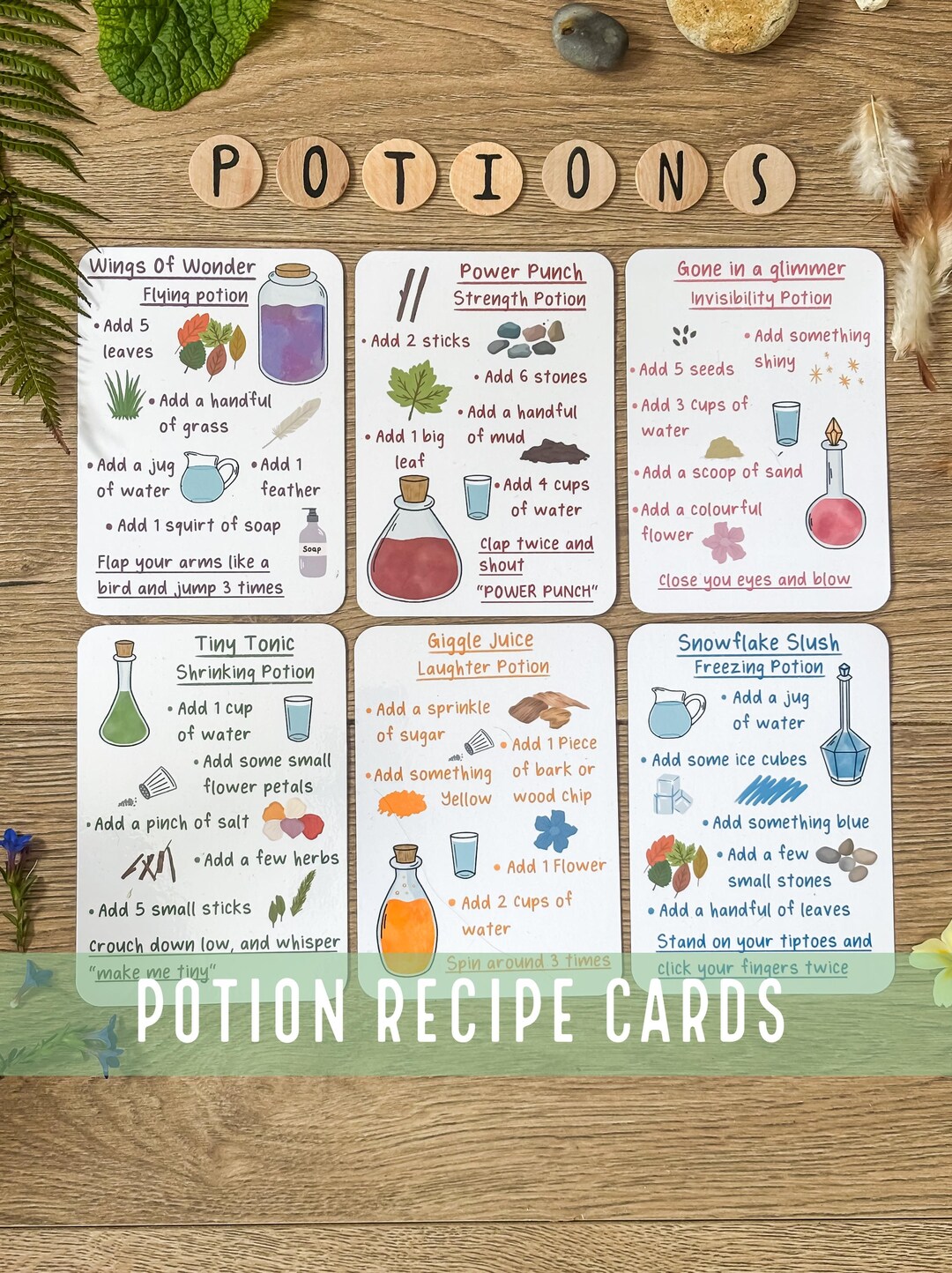 Printable Potion Recipe Cards, Mud Kitchen Recipe Cards, Mud Kitchen ...