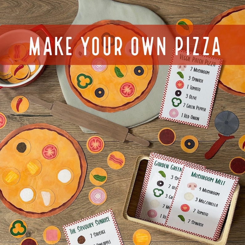 Build a Pizza, Printable Homeschool Activity, Pizza Game, Printable ...