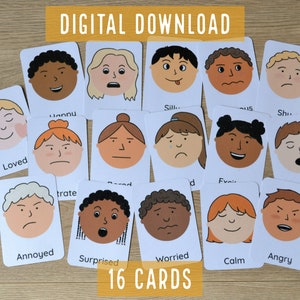 Emotion Flash Cards, Preschool Feelings Printable Flash Cards ...