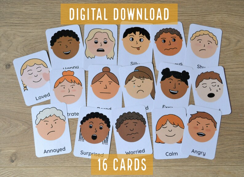 Emotion Flash Cards, Preschool Feelings Printable Flash Cards ...
