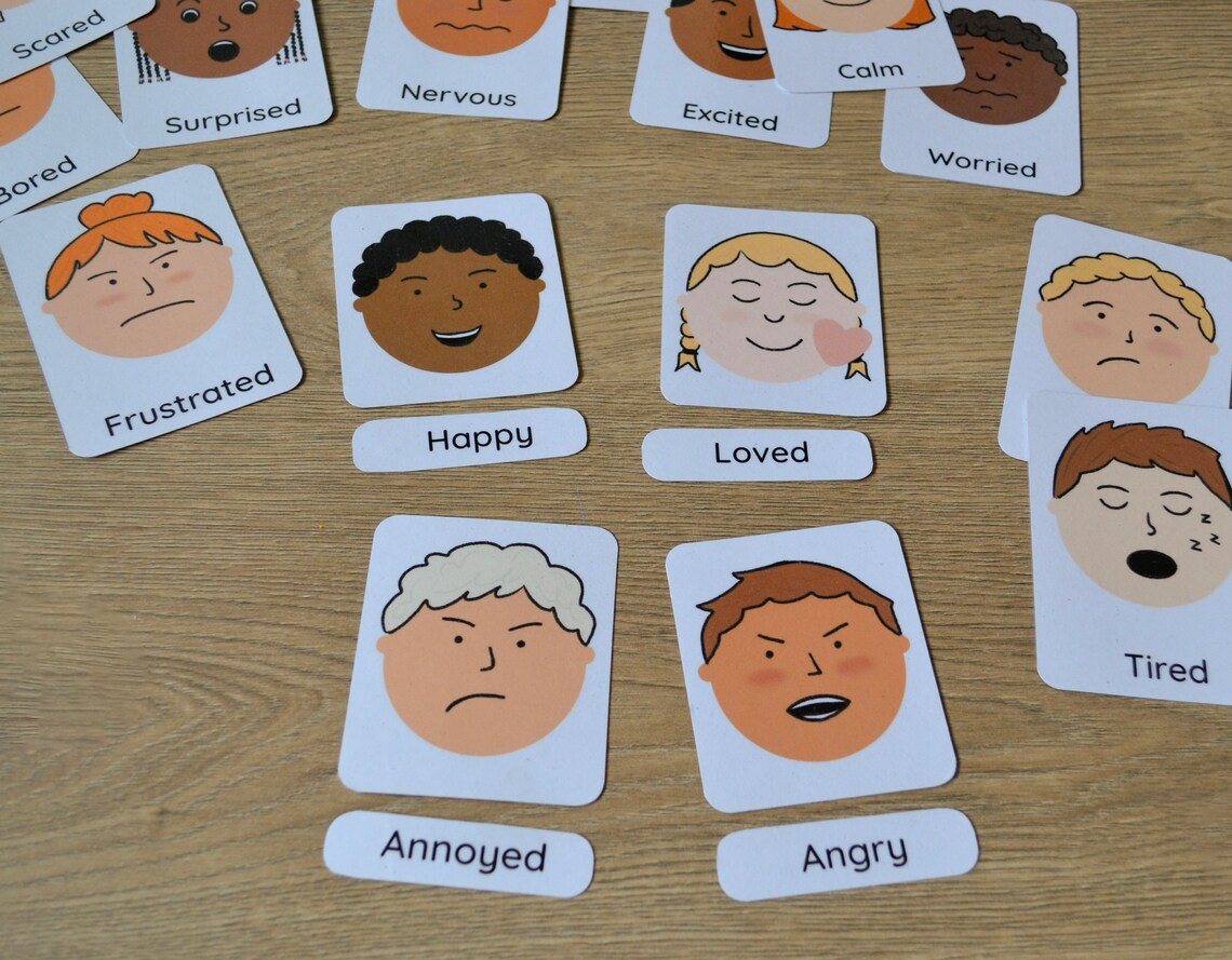 Emotion Flash Cards, Preschool Feelings Printable Flash Cards ...