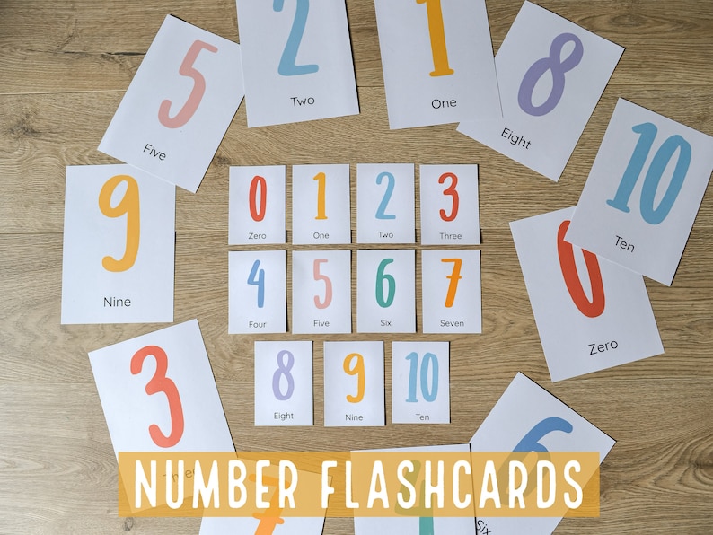 Number Flash Cards 0-10: Preschool Learning (digital Download) - Etsy