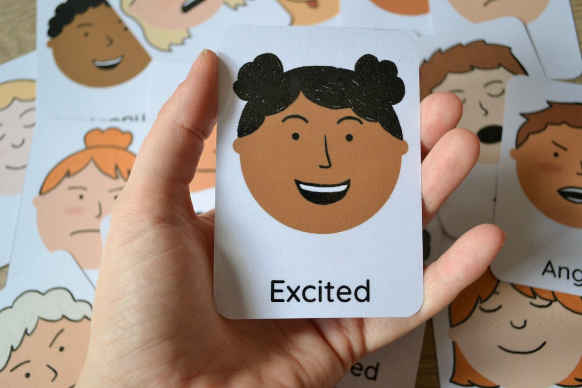 Emotion Flash Cards, Preschool Feelings Printable Flash Cards ...