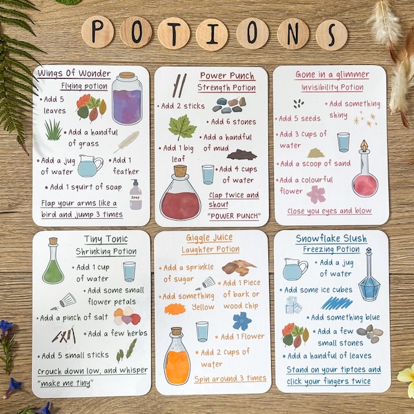 Pretend Potion Cards - Etsy UK