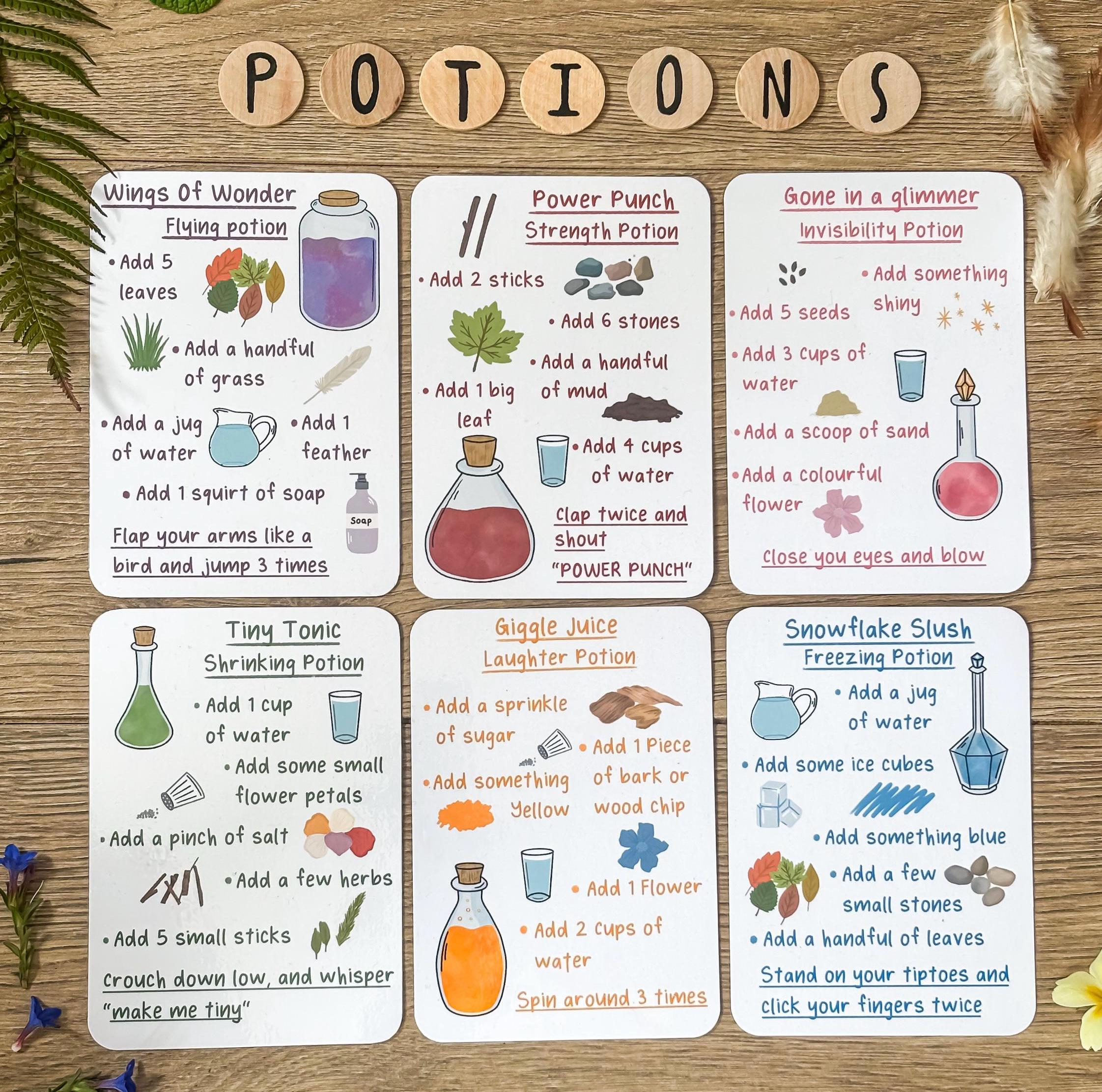 Printable Potion Recipe Cards: Mud Kitchen Outdoor Play (digital ...