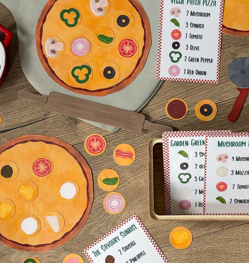 Build a Pizza, Printable Homeschool Activity, Pizza Game, Printable ...