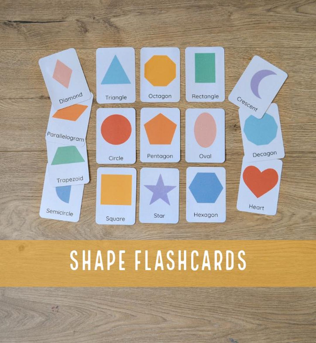 2D Shape Flash Cards: Homeschool & Classroom Printable (PDF) - Etsy