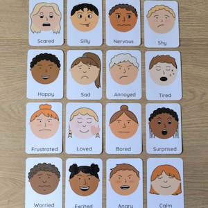 Emotion Flash Cards, Preschool Feelings Printable Flash Cards ...