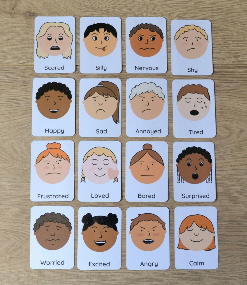 Emotion Flash Cards, Preschool Feelings Printable Flash Cards ...