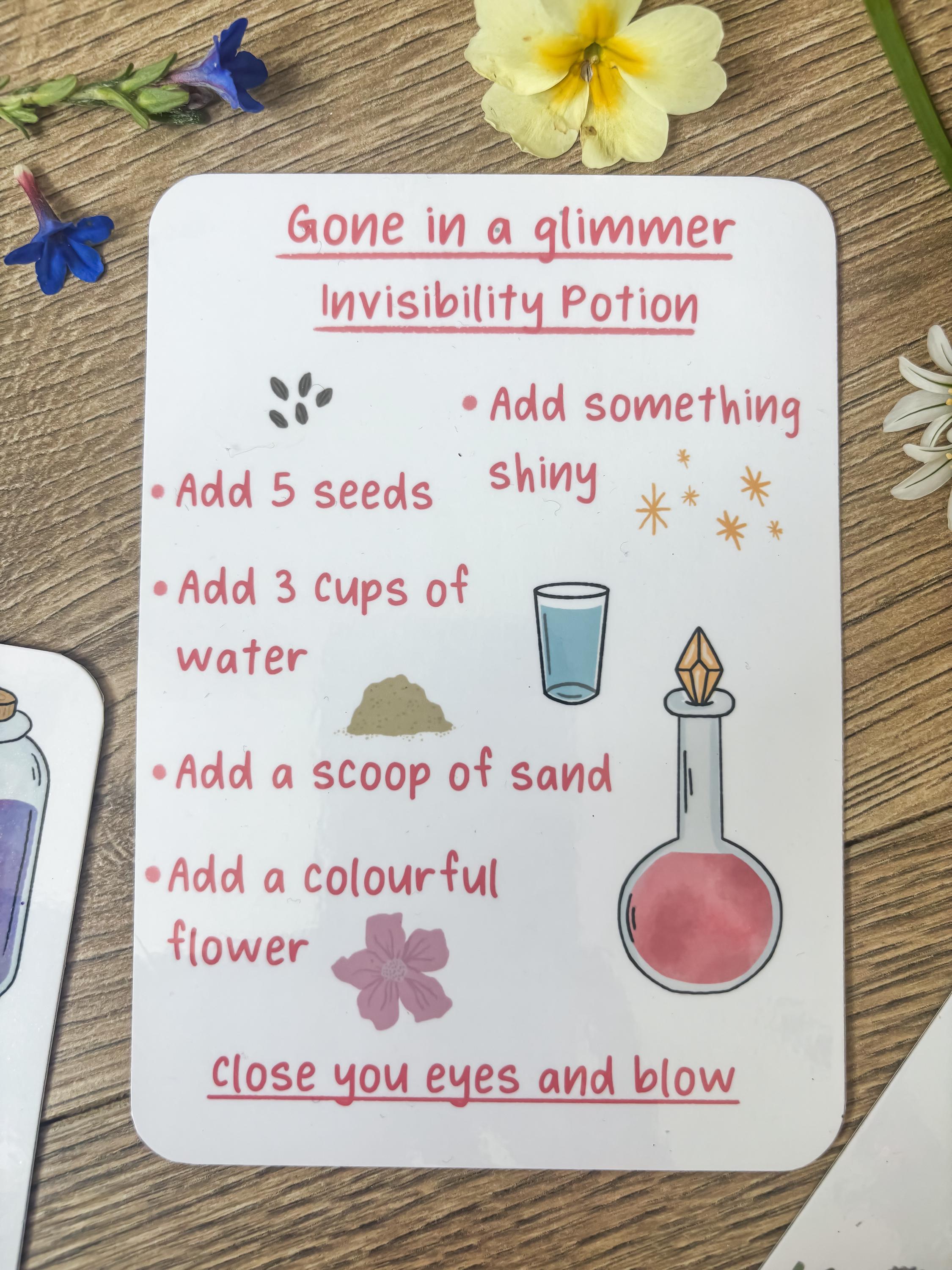 Printable Potion Recipe Cards: Mud Kitchen Outdoor Play (digital ...
