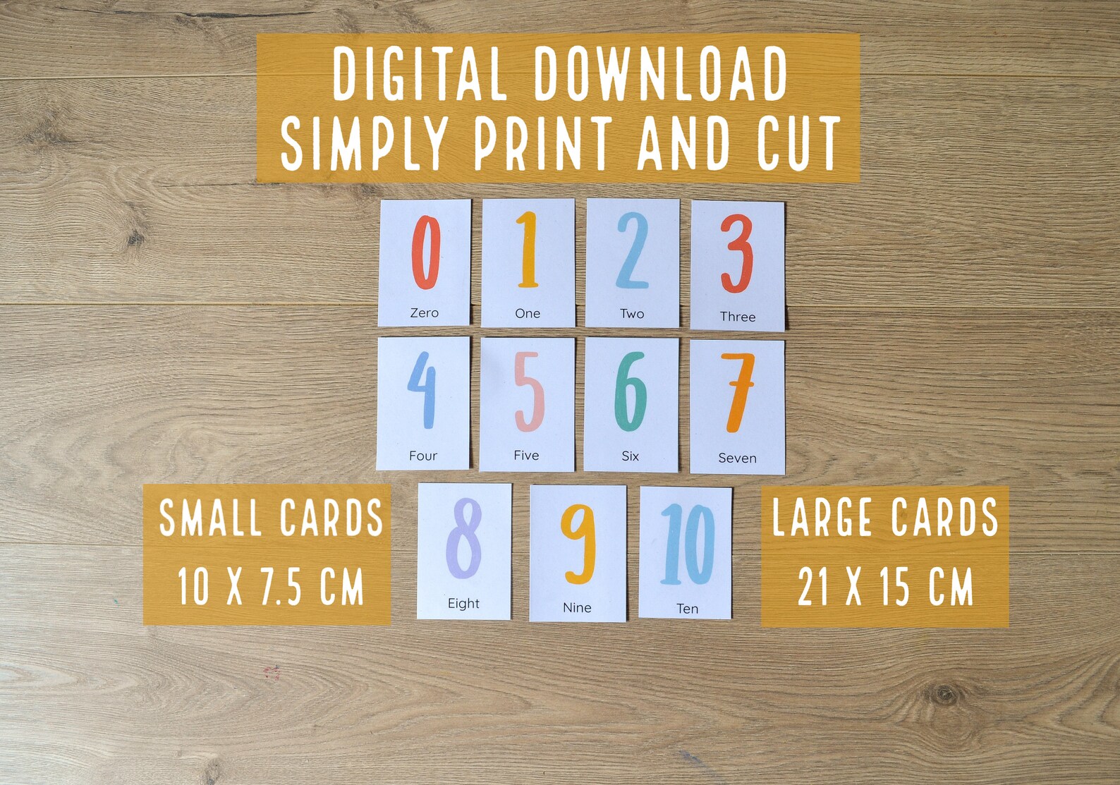 Number Flash Cards 0-10: Preschool Learning (digital Download) - Etsy