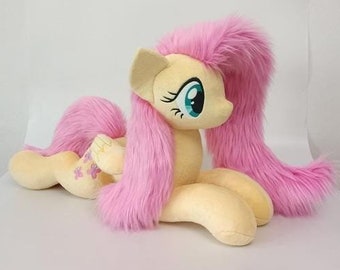 CUSTOM Flirty Fluttershy Laying Pony Plush - Etsy