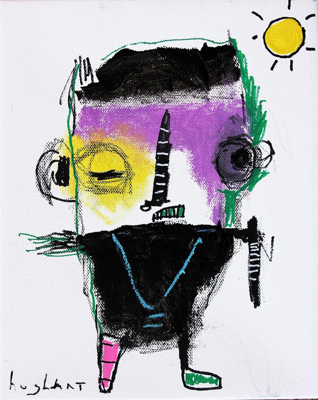 BUS STOP - Folk Art Funky 8x10 Inch Original Painting - Etsy