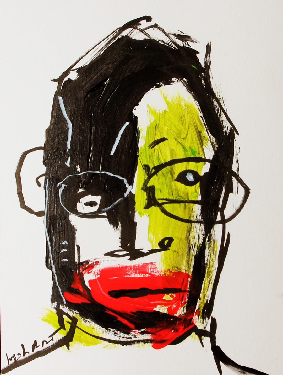 DONE DEAL - Folk Art Painting Modern Acrylic ART on Paper - Etsy