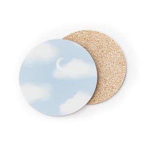 Dreamy Blue Sky Coasters, Cute Coasters, Dreamy Coasters, Cloud ...