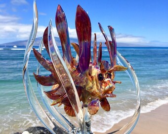 Long Nose Butterfly Fish glass sculpture | Etsy