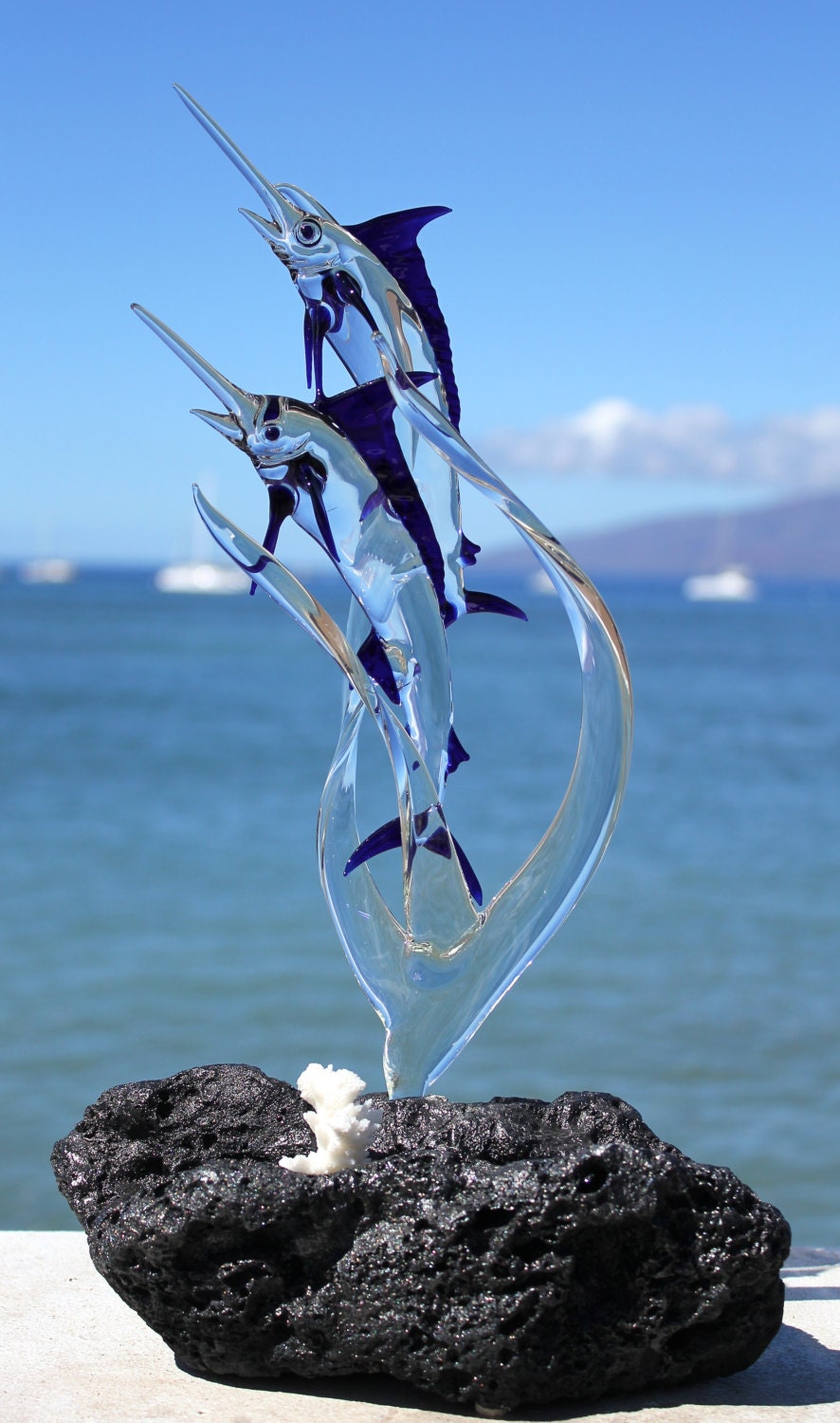 Marlin Swordfish in a Cage Glass Sculpture - Etsy