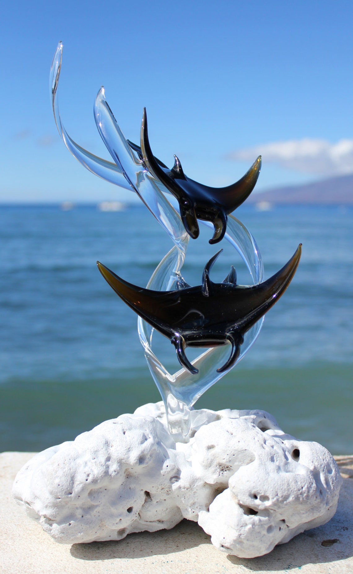 Manta Ray Glass Sculpture - Etsy