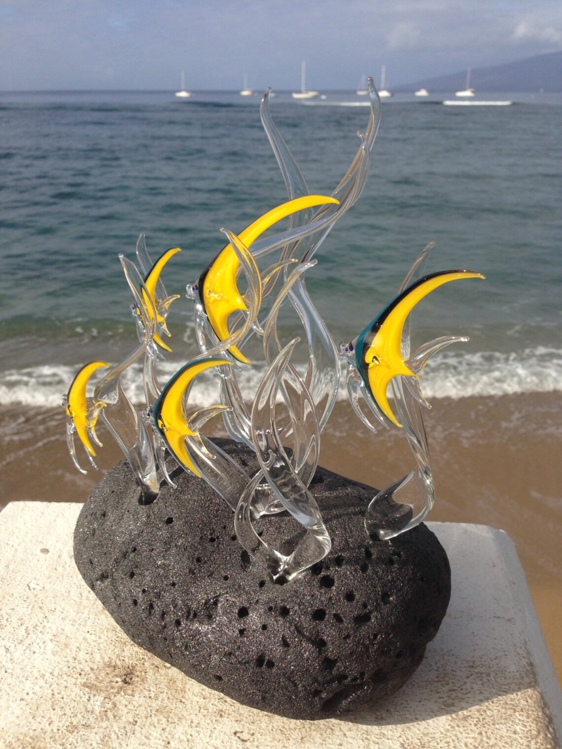 Mini Angelfish School Glass Sculpture - Etsy