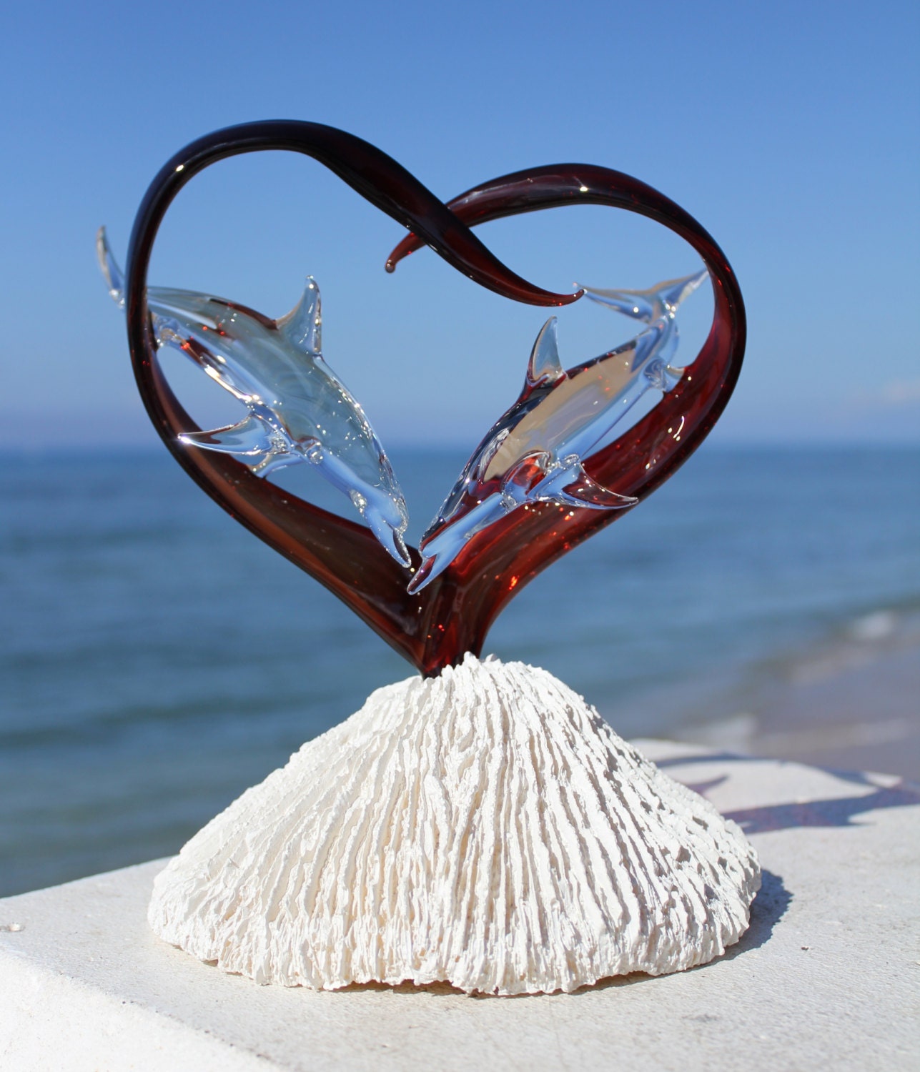 Two Real Dolphins Making A Heart