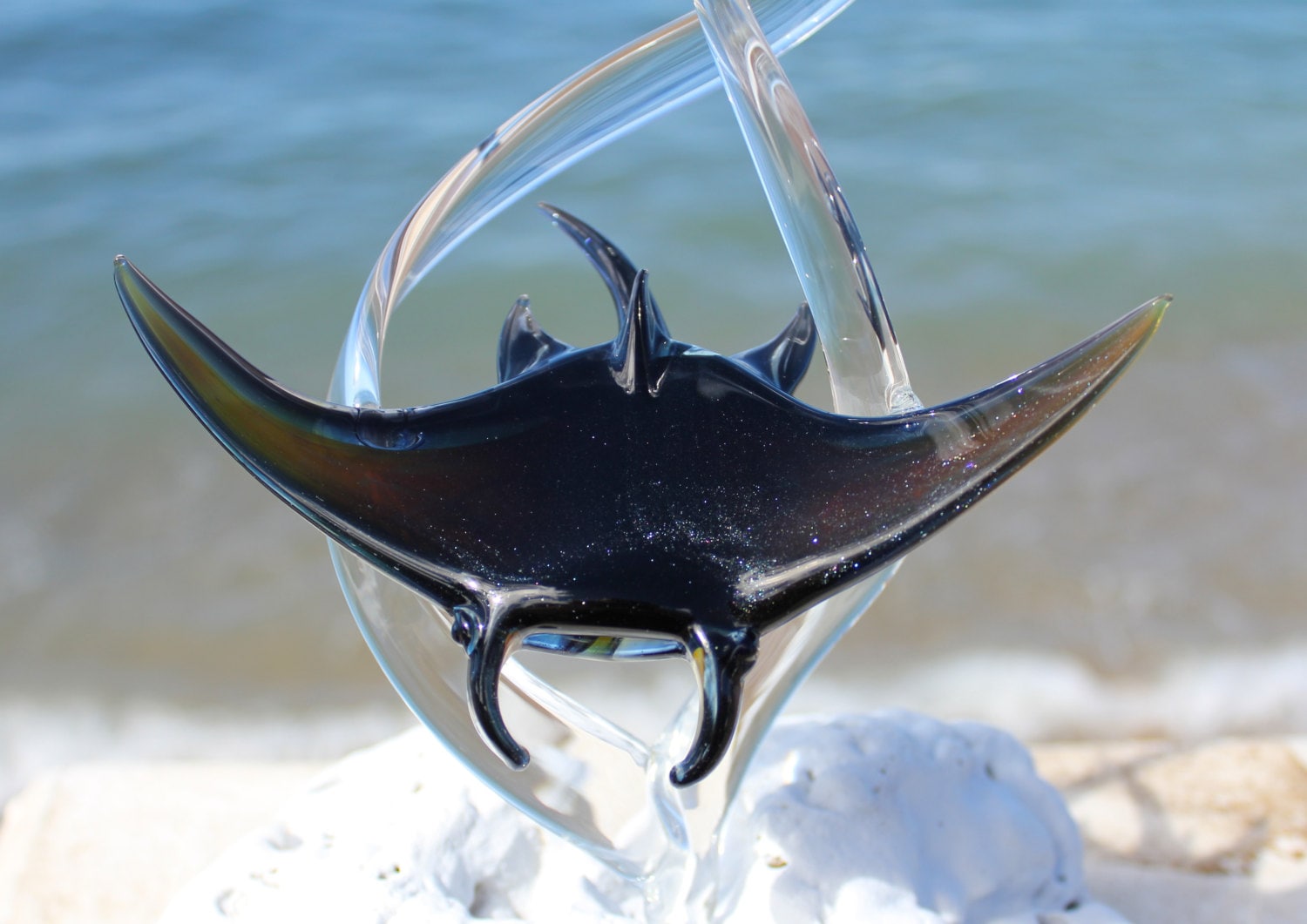 Manta Ray Glass Sculpture - Etsy