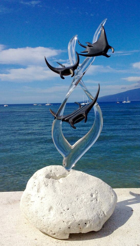 Manta Ray Glass Sculpture - Etsy