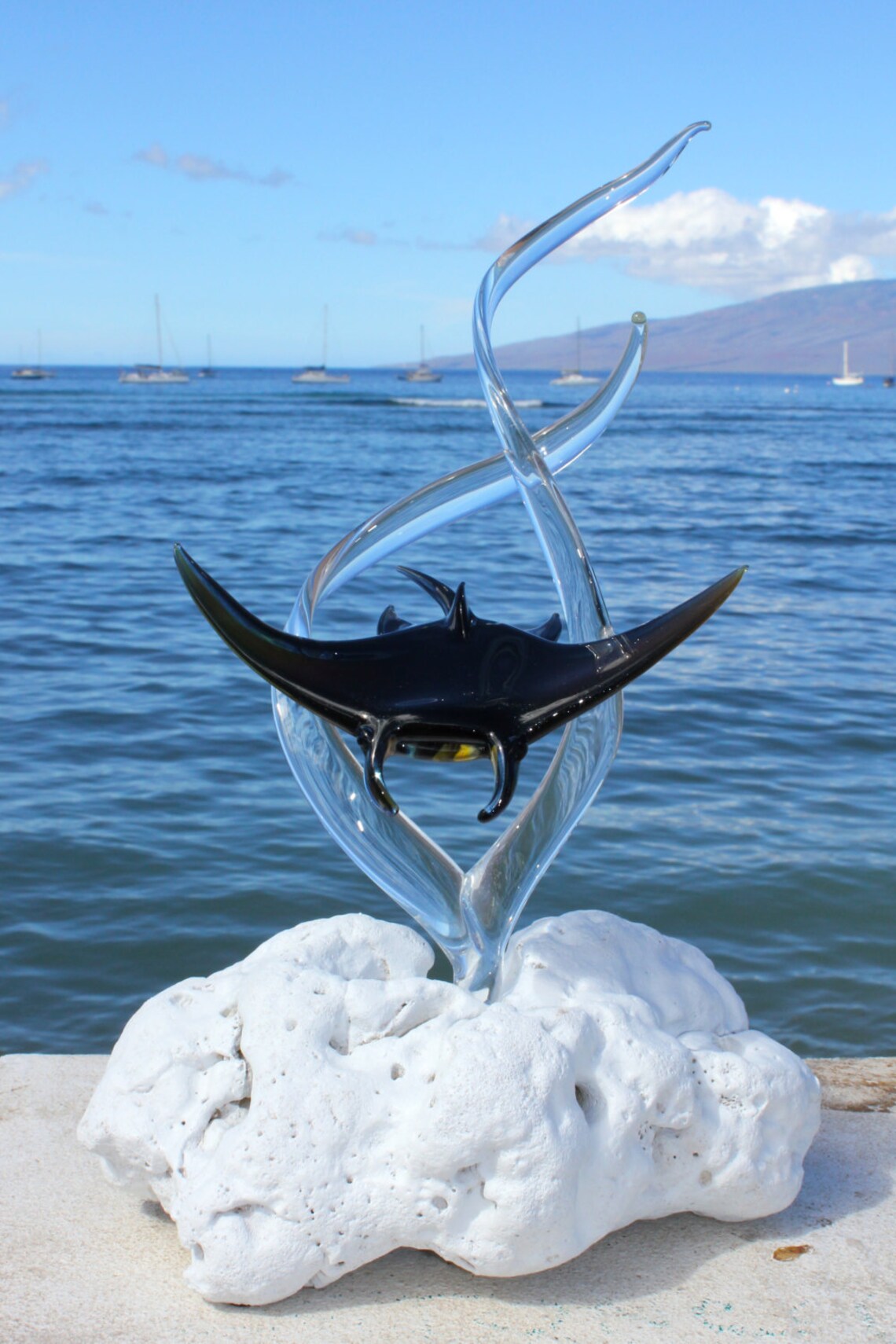 Manta Ray Glass Sculpture - Etsy
