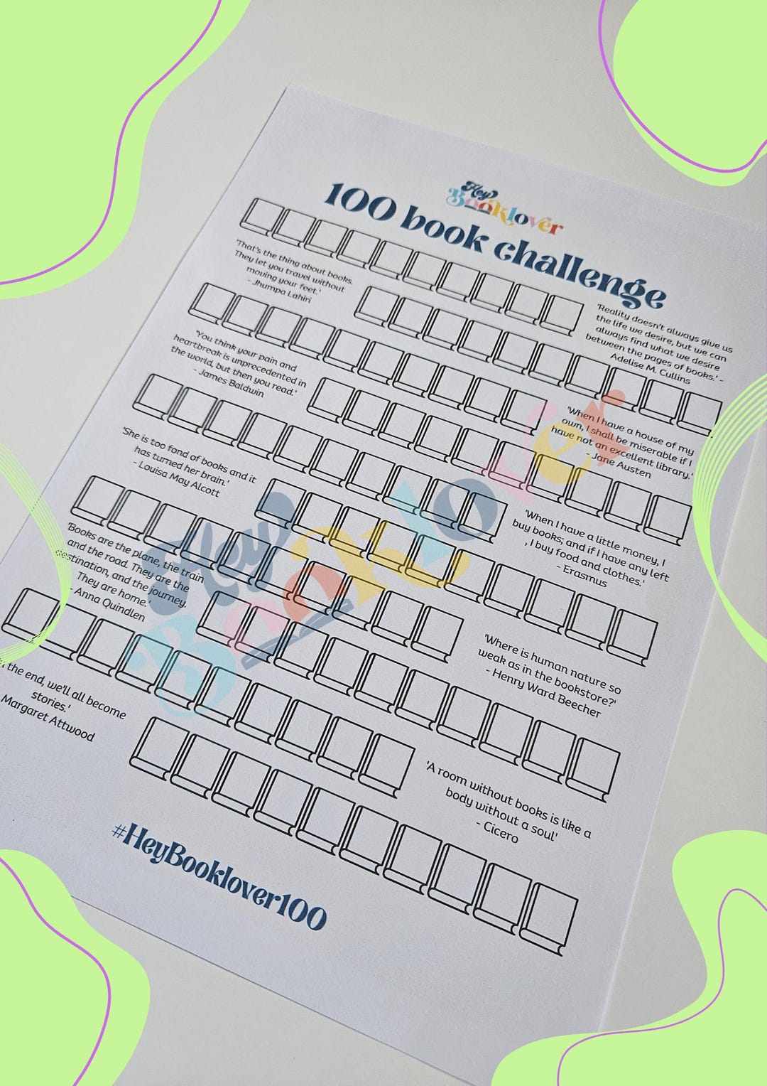 Reading Tracker Poster, 100 Book Challenge, 2025 Books, Bookish Merch ...