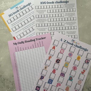 New Year Reading Challenge Poster Set - Etsy