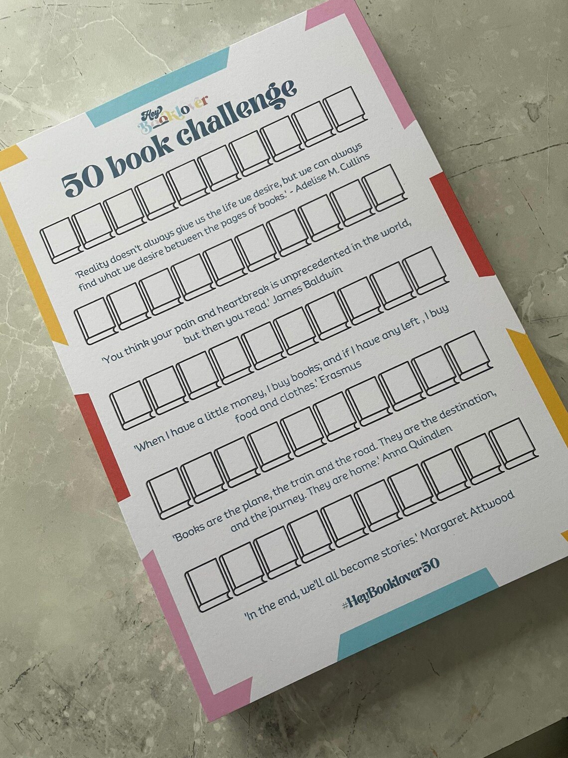50 Book Challenge, Reading Challenge Poster, 2025 Reading Tracker, Book ...