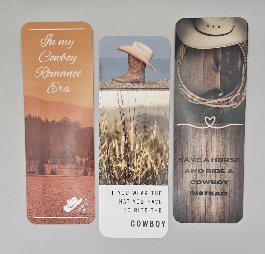 Cowboy Romance Bookmarks | Set of Three | Cowboy Romance Inspired ...