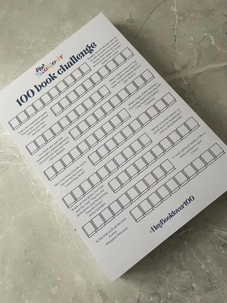 New Year Reading Challenge Poster Set - Etsy