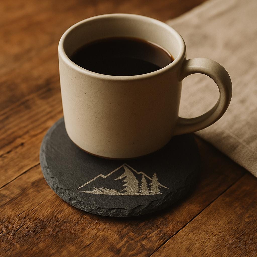 Personalized Slate Coasters | Rustic Engraved Stone Coasters | Custom ...