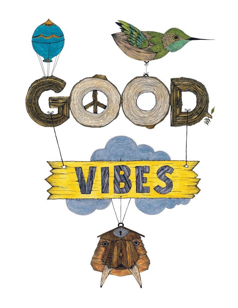 Good Vibes, A Head - Art Print - by Duane Hosein - Etsy