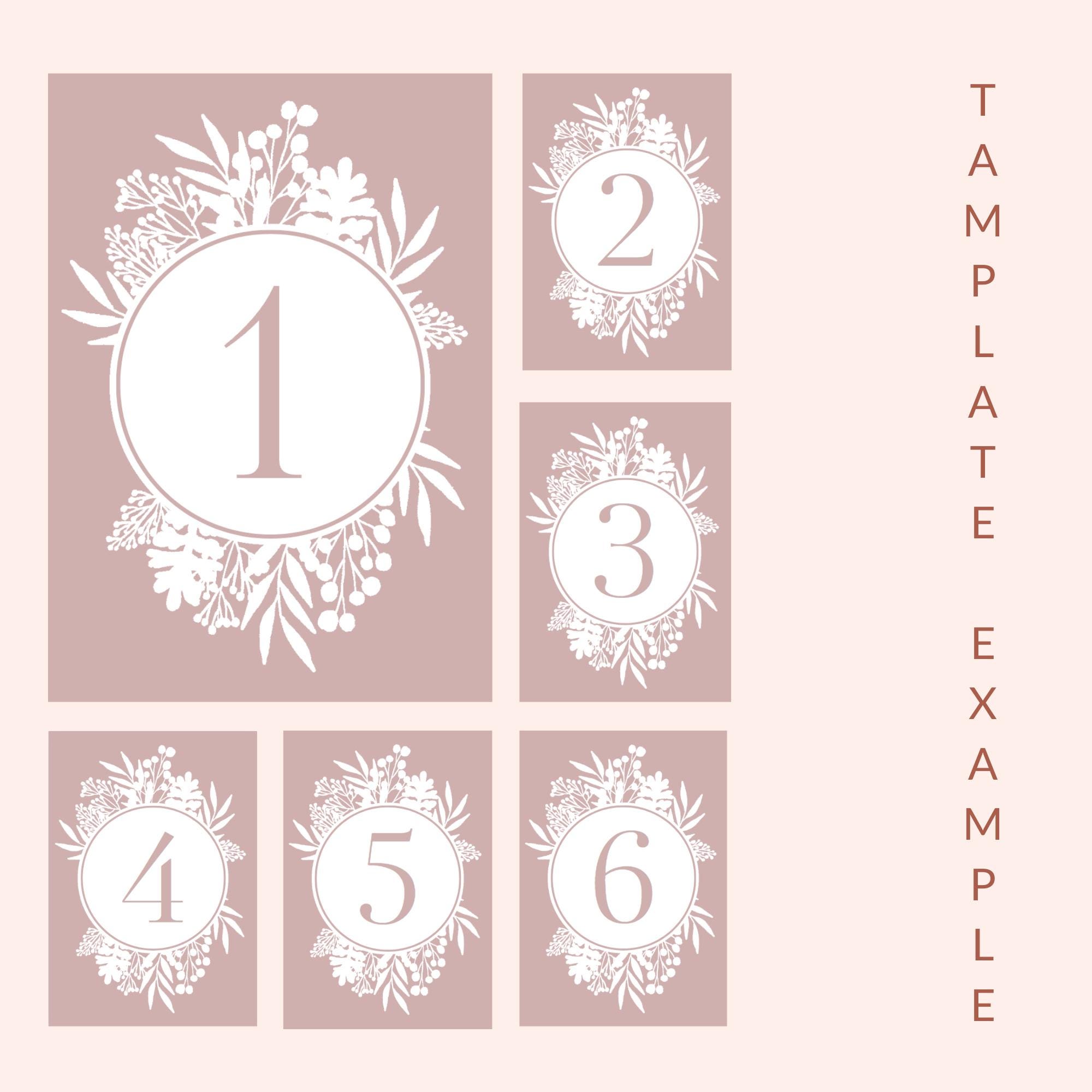 Table Numbers With Flower Theme From 1 to 20 - Etsy