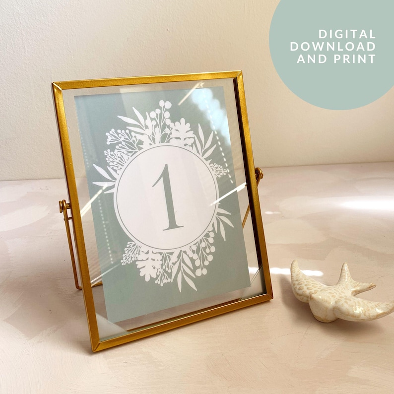 Table Numbers With Flower Theme From 1 to 20 - Etsy