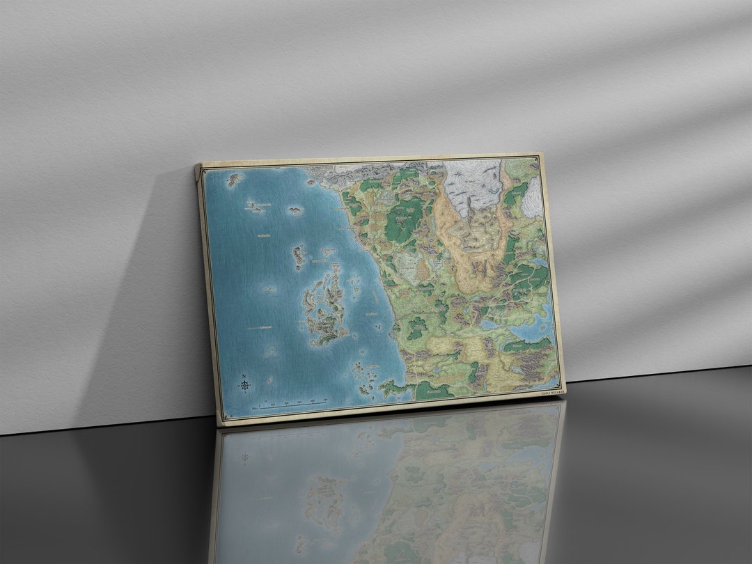 Sword Coast Interactive Map Wall Art, Battle Mini Map, Gaming Poster, Canvas Poster, Ready to ...