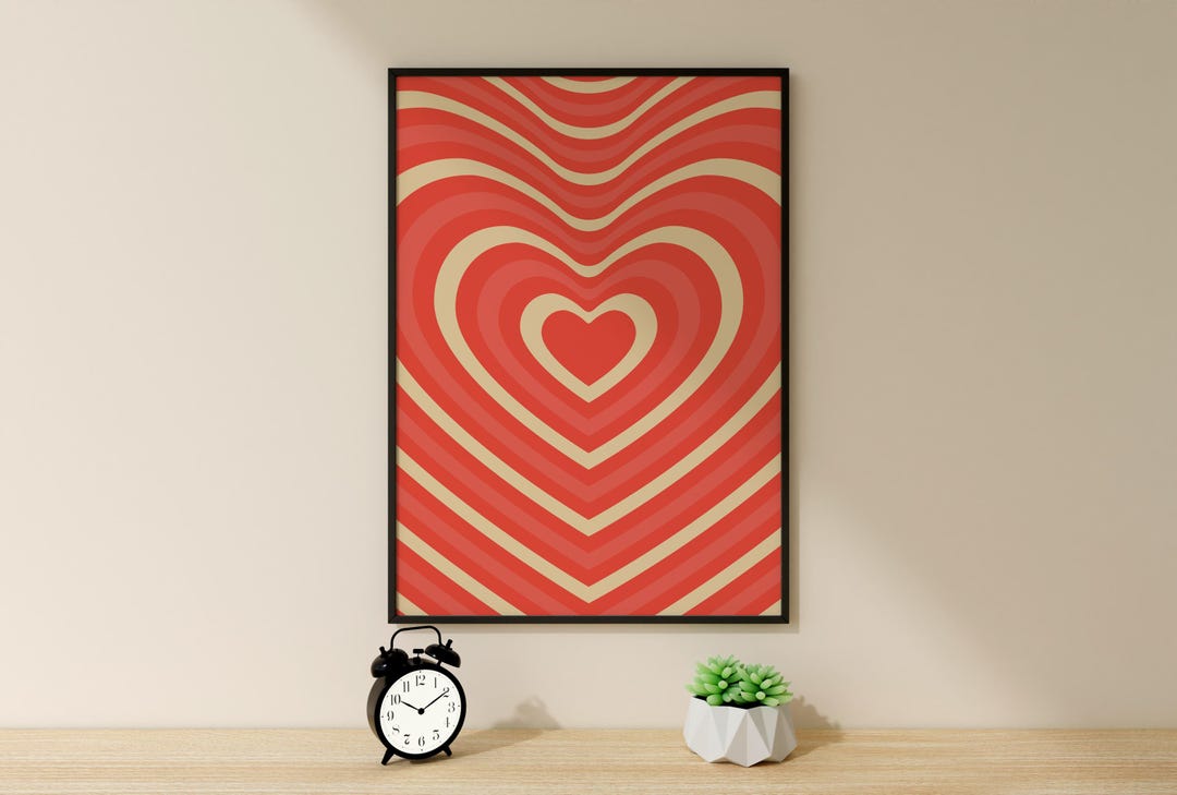 Heart Poster, Heart Art, Heart Boho Poster, for Gift Boho Wall Art ...