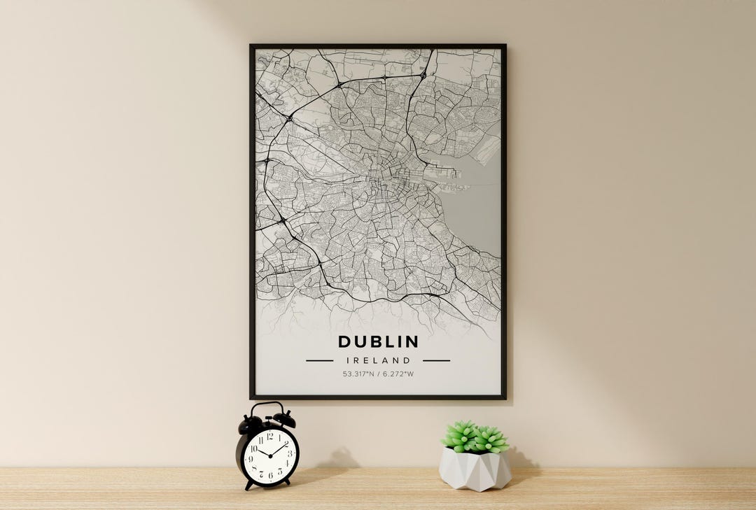 Map Art, Dublin Poster, for Gift, Living Room Decor, Dublin Map Poster ...