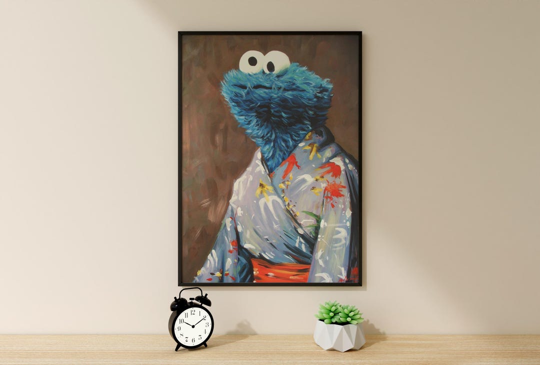 Cookie Monster Art, Scream Art, Animal Art, Cookie Monster Wall Art, Edvard Munch Funny Wall Art ...
