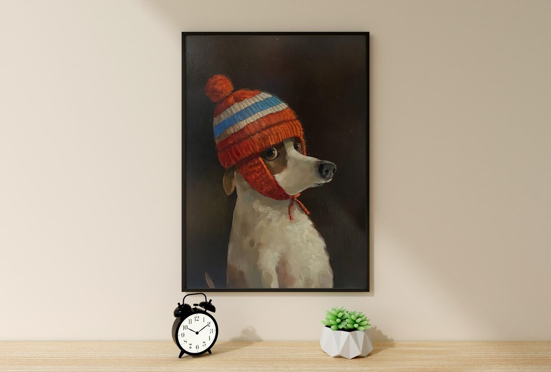 Funny Dog Posters, Dog Wearing A Hat, Wall Decor, Ready to Hang, for ...